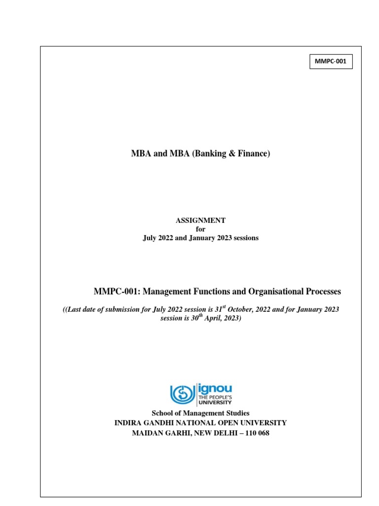 MMPC 001 | PDF | Business