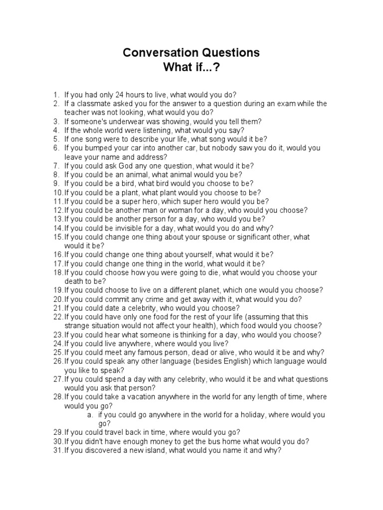 Conversation Questions | PDF