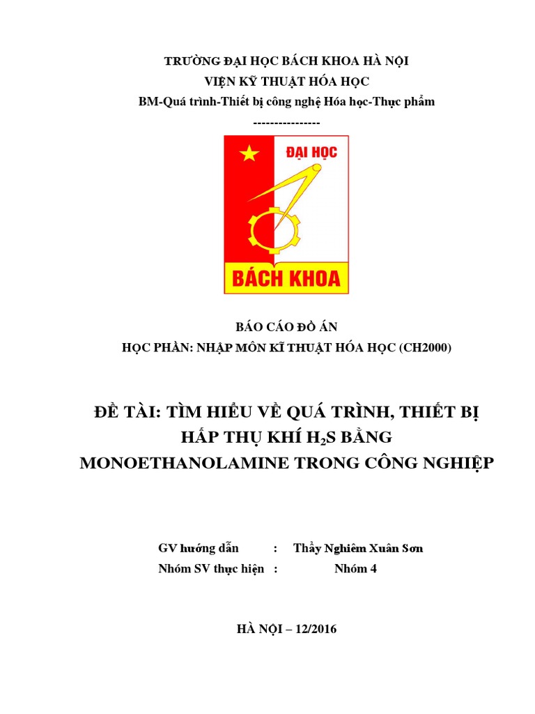 Nhap Mon Ky Thuat Hoa Hoc - Bao Cao Nhap Mon | PDF