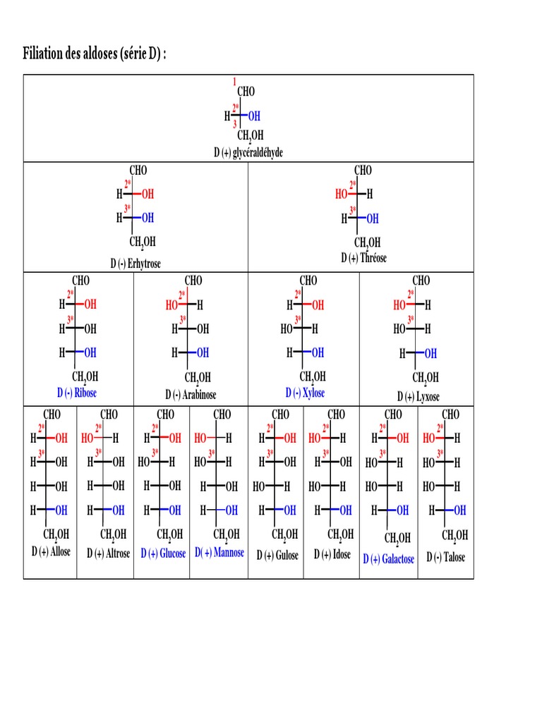Filiation Des Oses | PDF | Carbohydrate Chemistry | Carbohydrates