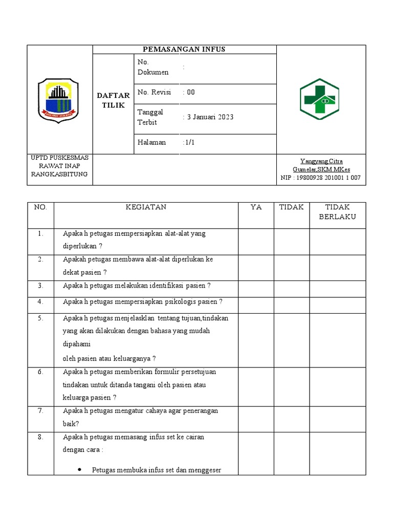 Form Daftar Tilik 2023 | PDF