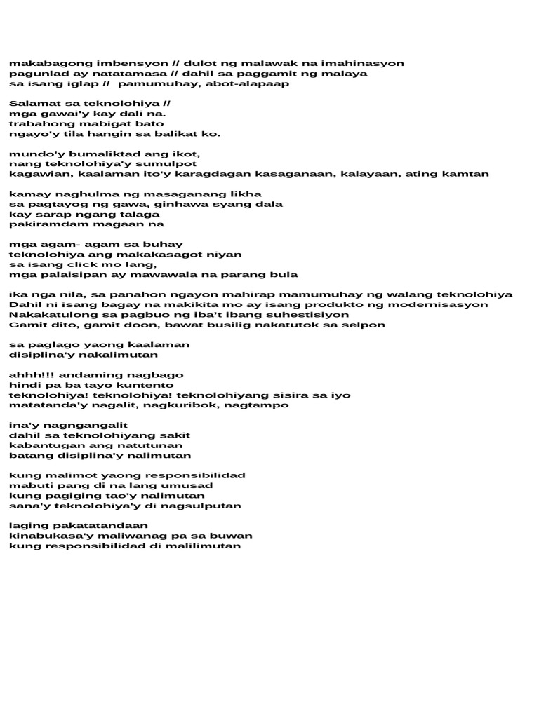 makabagong imbensyon dulot ng malawak na imahinasyon pagunlad ay natatamasa dahil sa paggamit ng ...