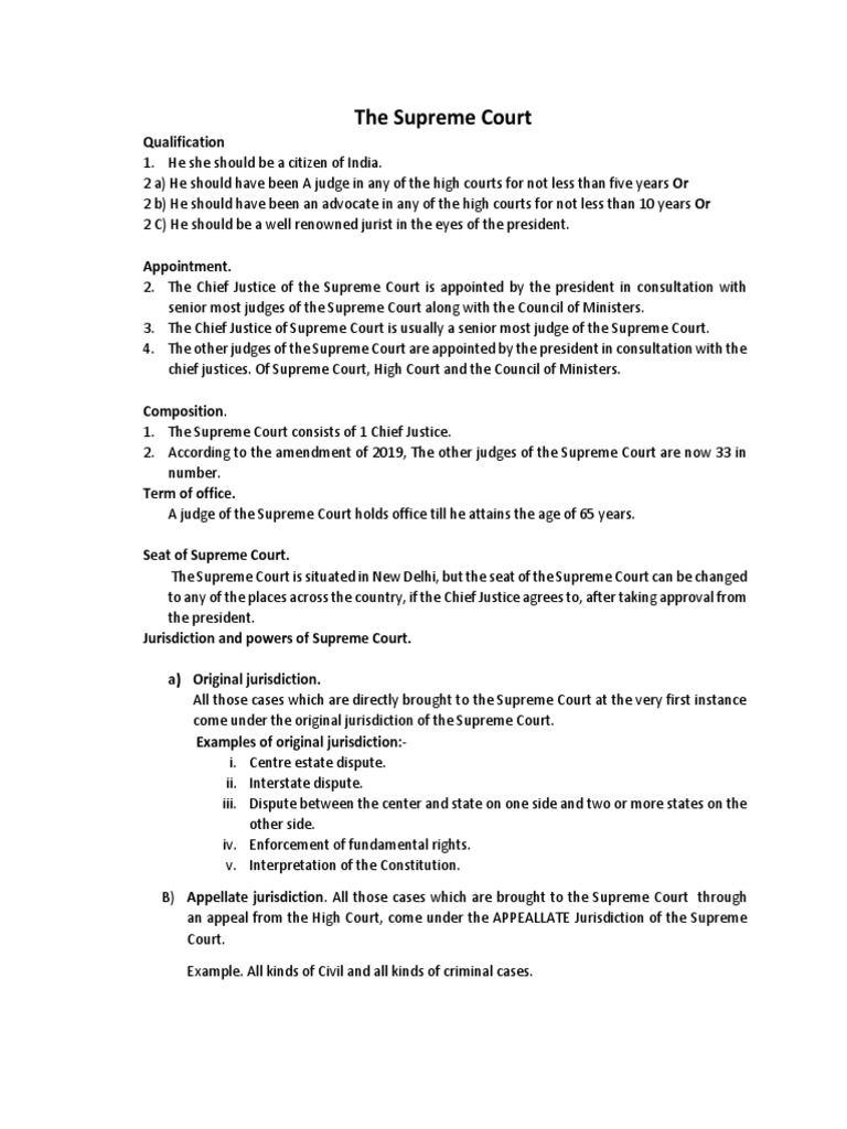 The Supreme Court: Qualification | PDF | Supreme Court Of The United ...