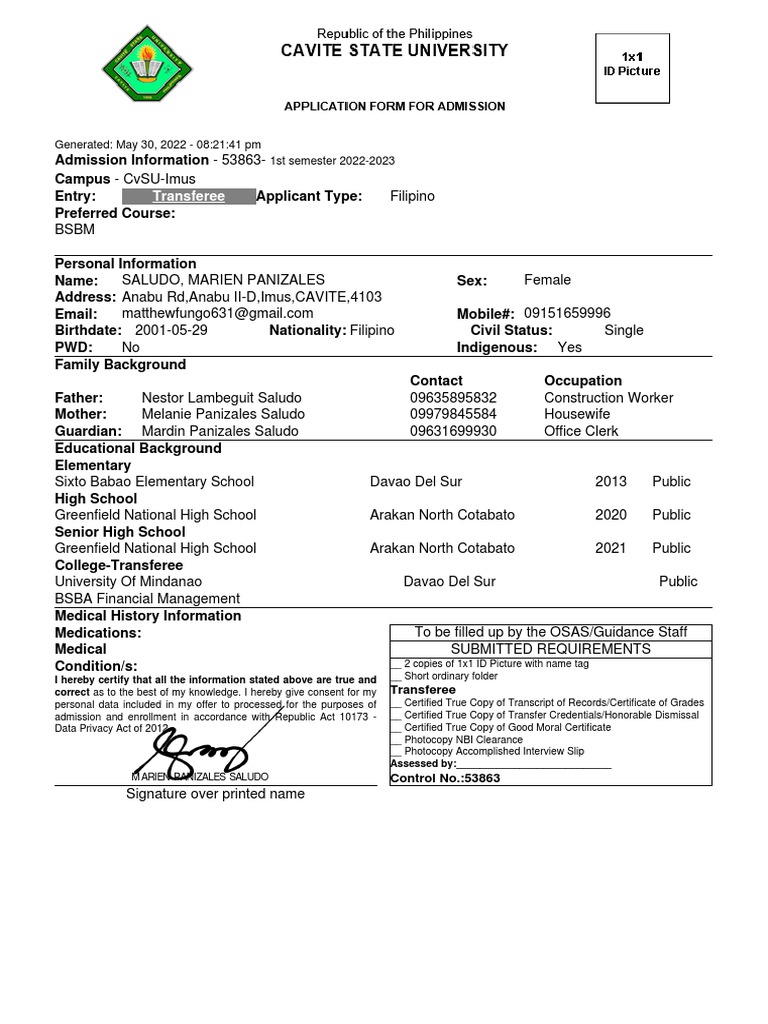 SALUDOMARIEN AppForm | PDF