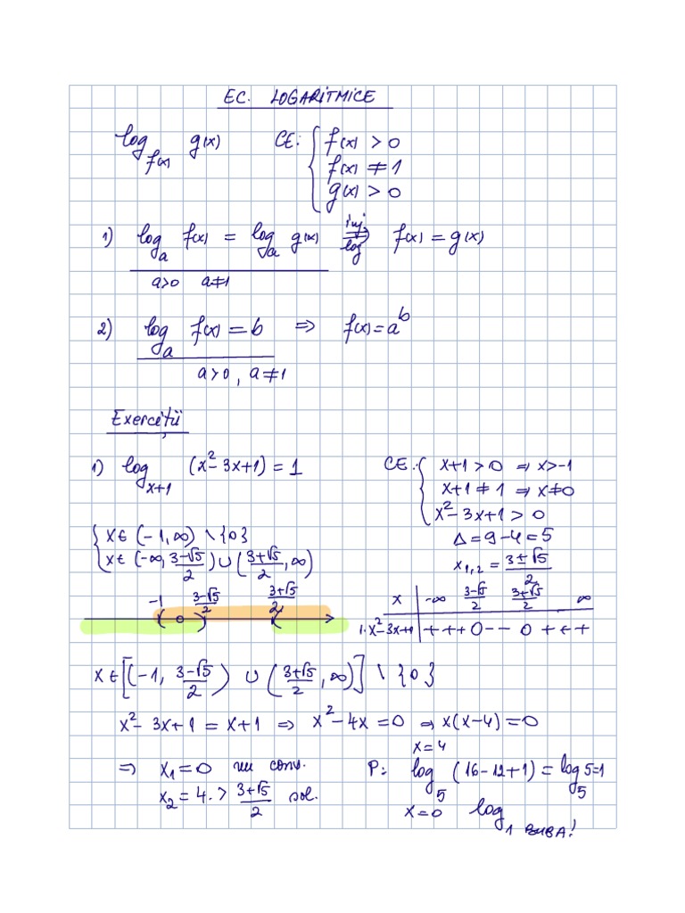 Ecuații Logaritmice | PDF