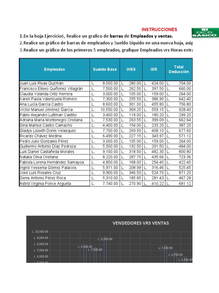 Ejercicio 6 - Excel TAREA | PDF