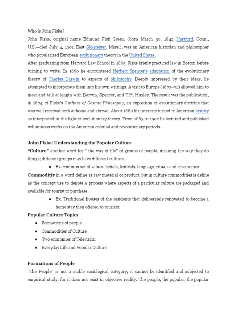 Commodities and Culture by John Fiske | PDF | Science | Philosophical ...