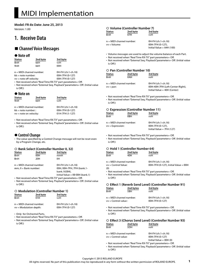 FR-8 MIDI Imp E1 | PDF | Computing | Computer Engineering