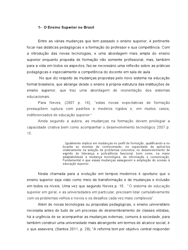 TCC Faveni | PDF | Pedagogia | Ensino Superior