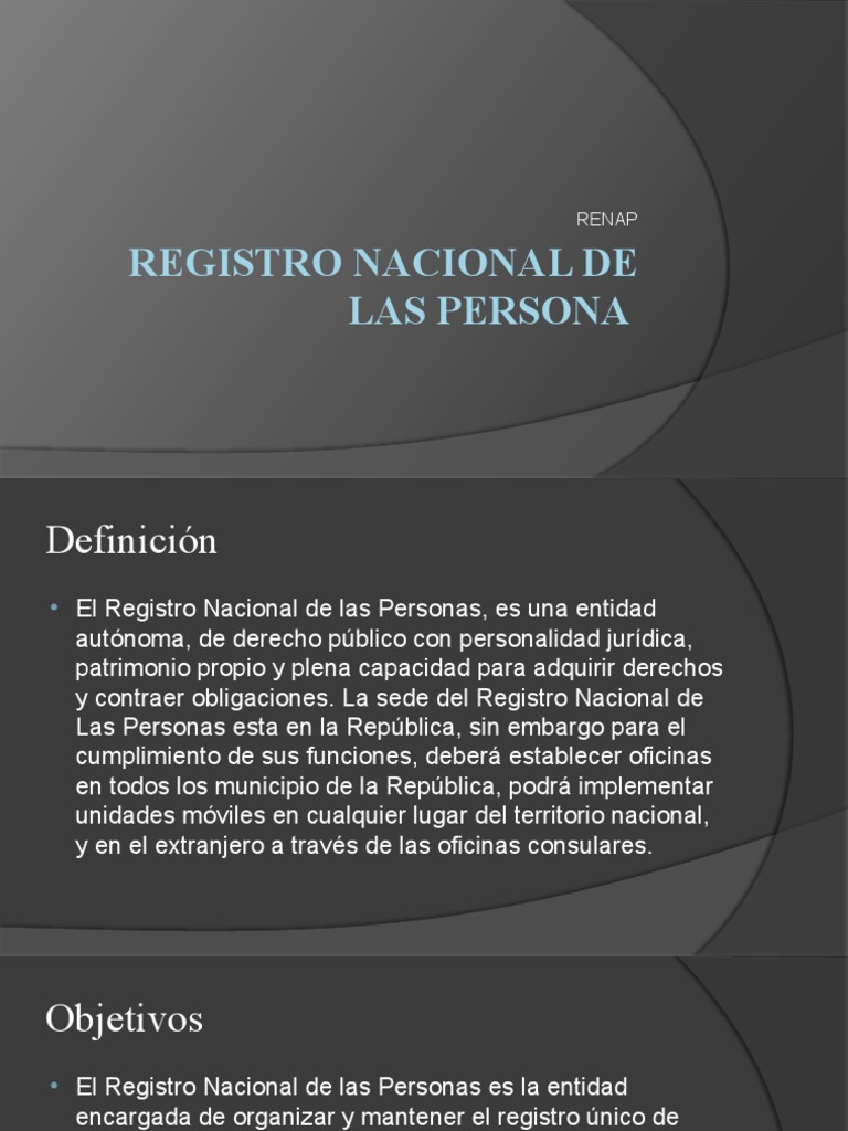 Registro Nacional de Las Persona para Nota | PDF | Matrimonio | Divorcio