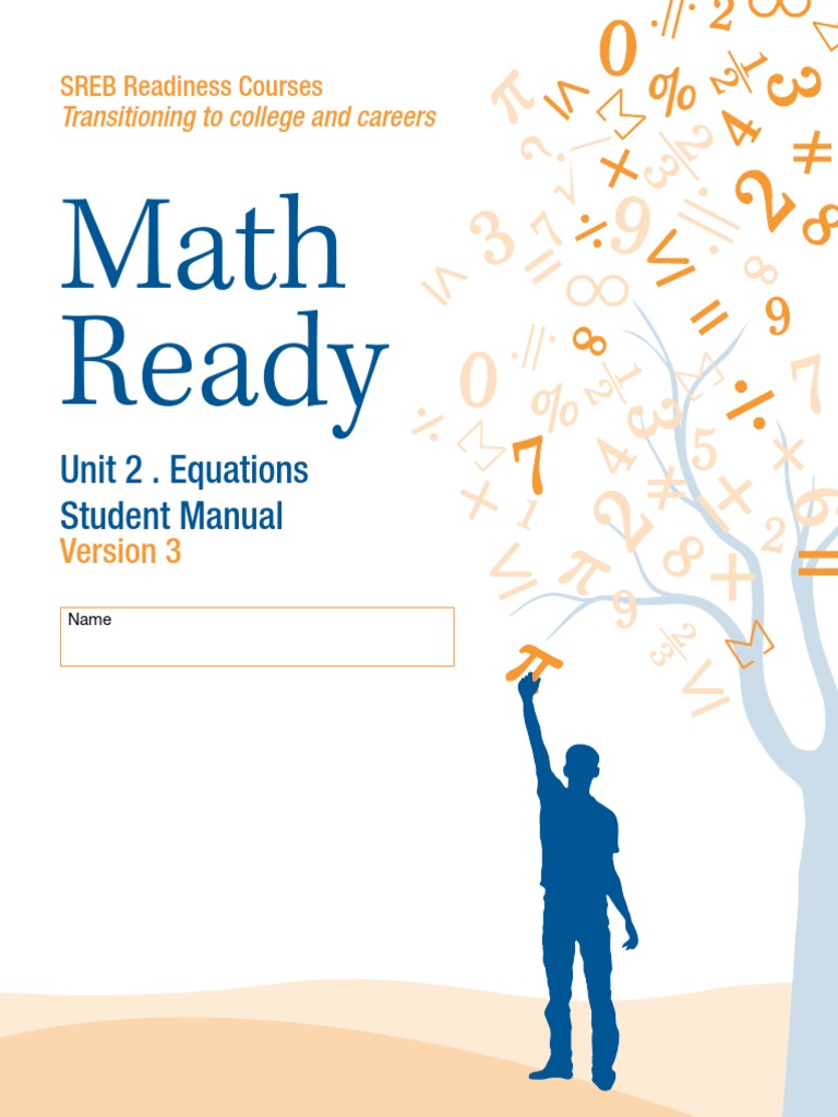 SREB Readiness Courses Math Ready Unit 2 Equations | PDF | Inequality (Mathematics) | Prices
