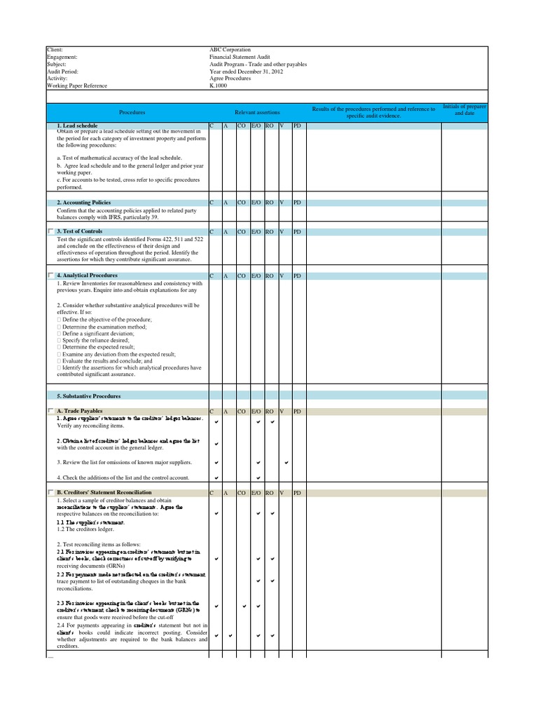 Trade And Other Payables Pdf Audit Accrual