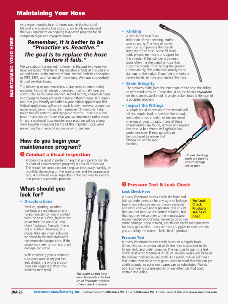 Hose Maintenance | PDF | Leak | Gases