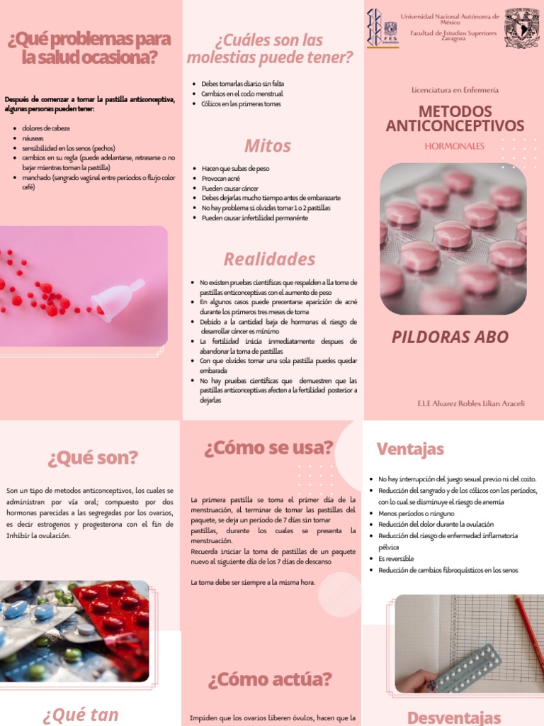 Folleto Pildoras Abo | PDF | Control de la natalidad | Píldora anticonceptiva oral combinada