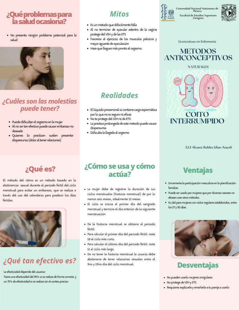 Folleto Pagina Uno Coitointerrumpido | PDF | Ciclo menstrual | Menstruación