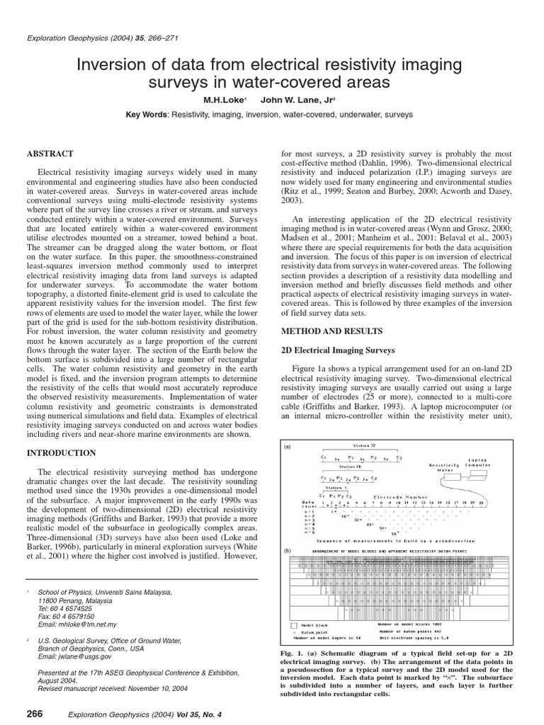 Loke 2004 | Download Free PDF | Electrical Resistivity And Conductivity | Finite Element Method