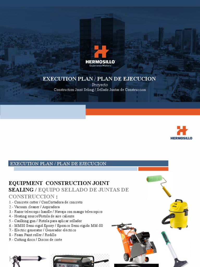Execution Plan Construction Joints Sealing MM-80 | PDF | Implementos ...