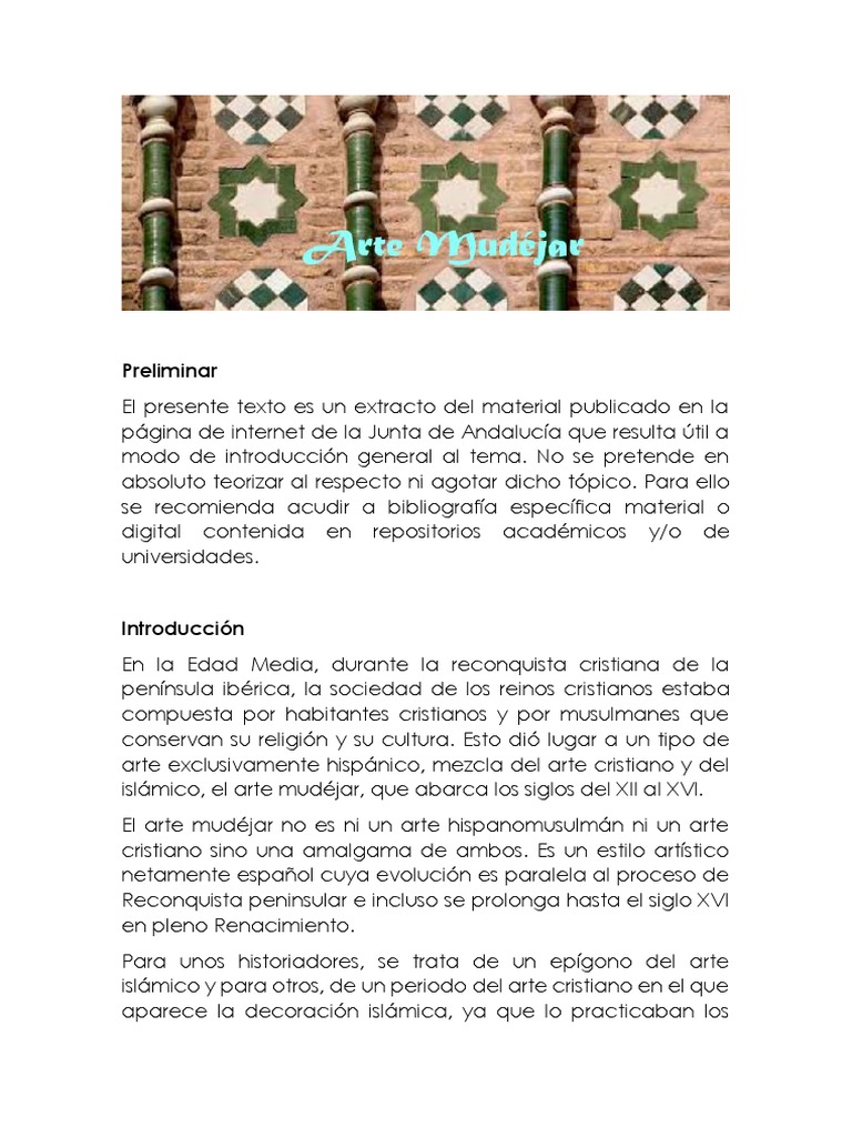 Arte Mudejar Resumen | PDF | Diseño arquitectonico | Arquitectura