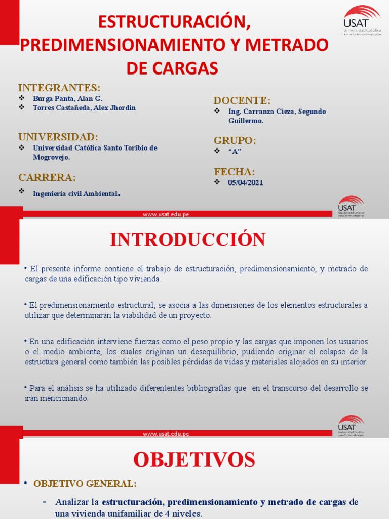 Estructuración y Predimensionamiento de Cargas | PDF | Viga (Estructura ...