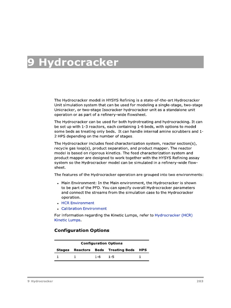 Hydrocracker Aspen Manual | PDF