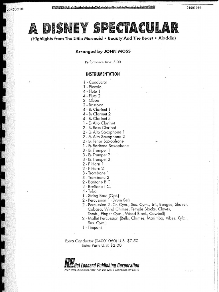 A Disney Spectacular Score | PDF