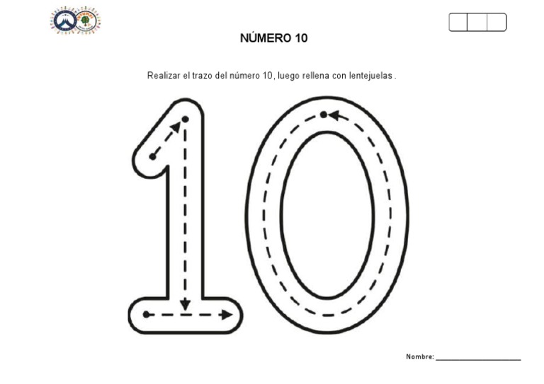 Trazo y Relleno del Número 10 | PDF
