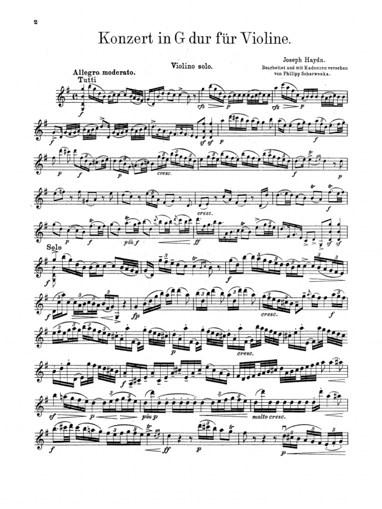 Concierto en Sol Mayor de Haydn | PDF