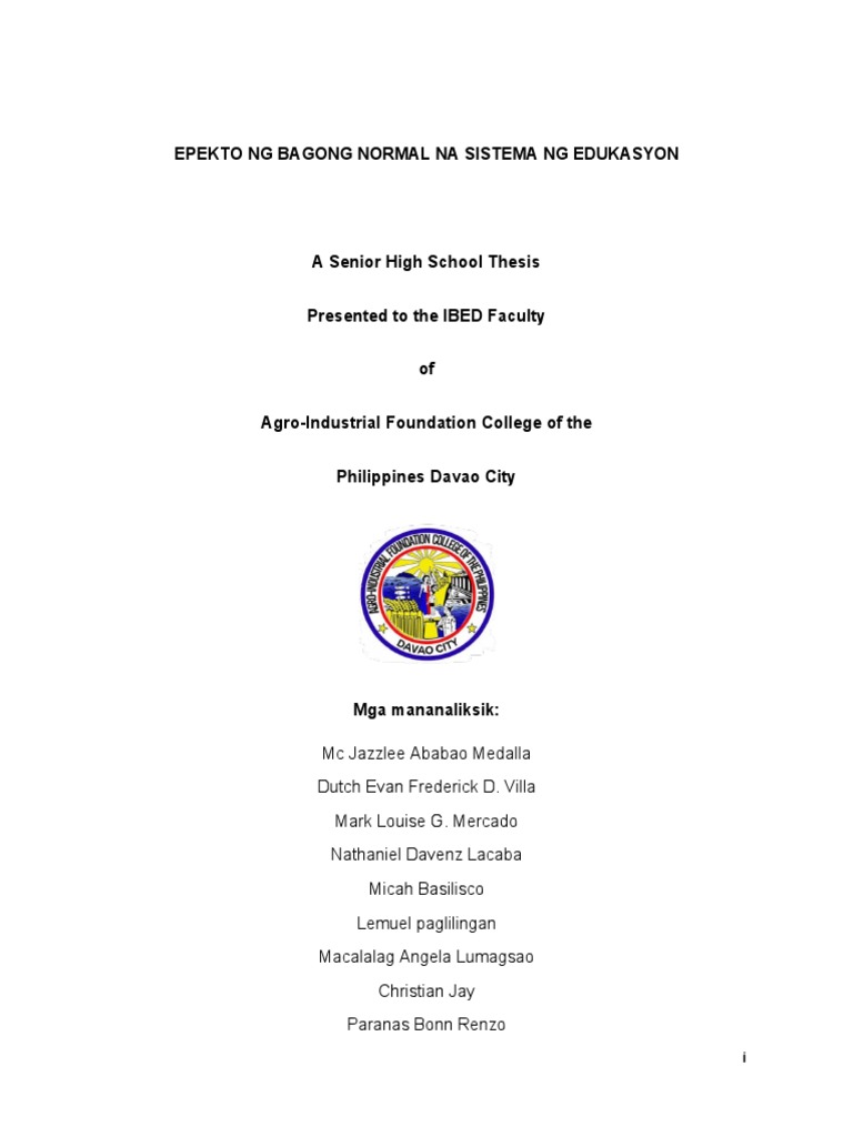 Pinal Na Output Epekto NG Bagong Normal Na Sistema NG Edukasyon | PDF