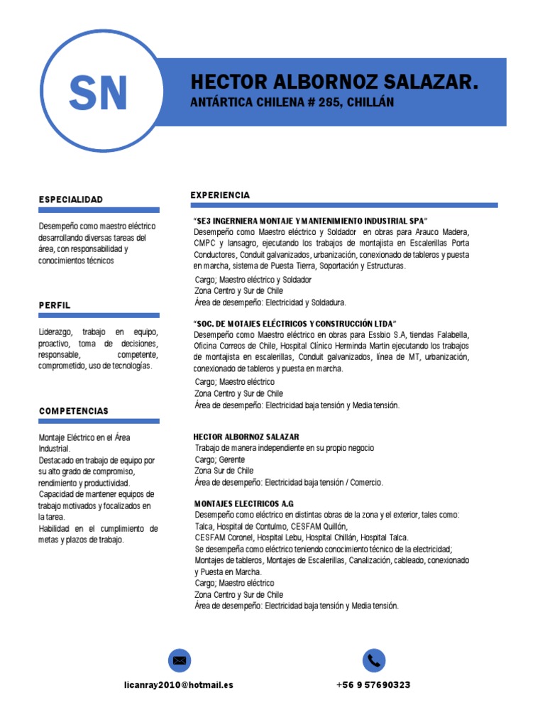 CV Hector Albornoz | PDF | Chile
