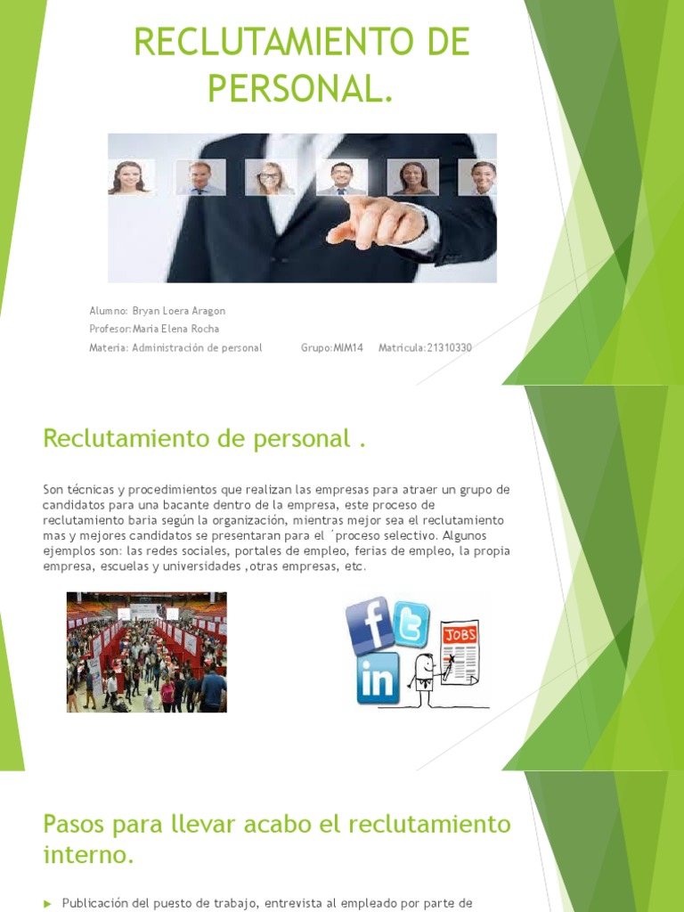 Reclutamiento de Personal | PDF | Reclutamiento | Gestión de recursos humanos