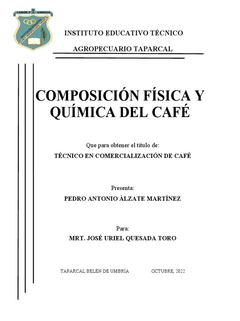 Composición Química del Café | PDF | café | Cafeína