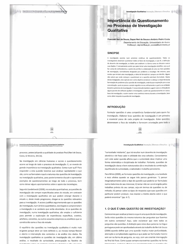 Importância Do Questionamento No Processo de Investigac Ao Qualitativa ...