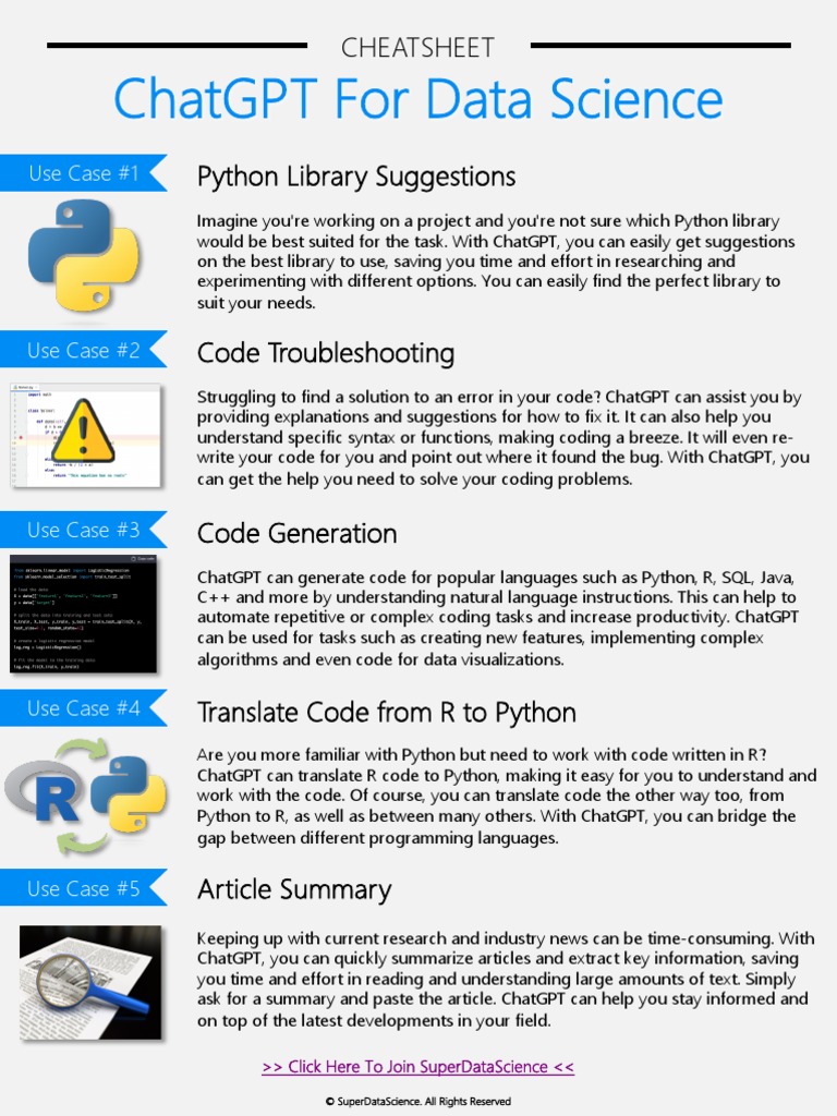 Chatgpt For Datascience Cheatsheet V10 Pdf Computer Programming Python Programming Language