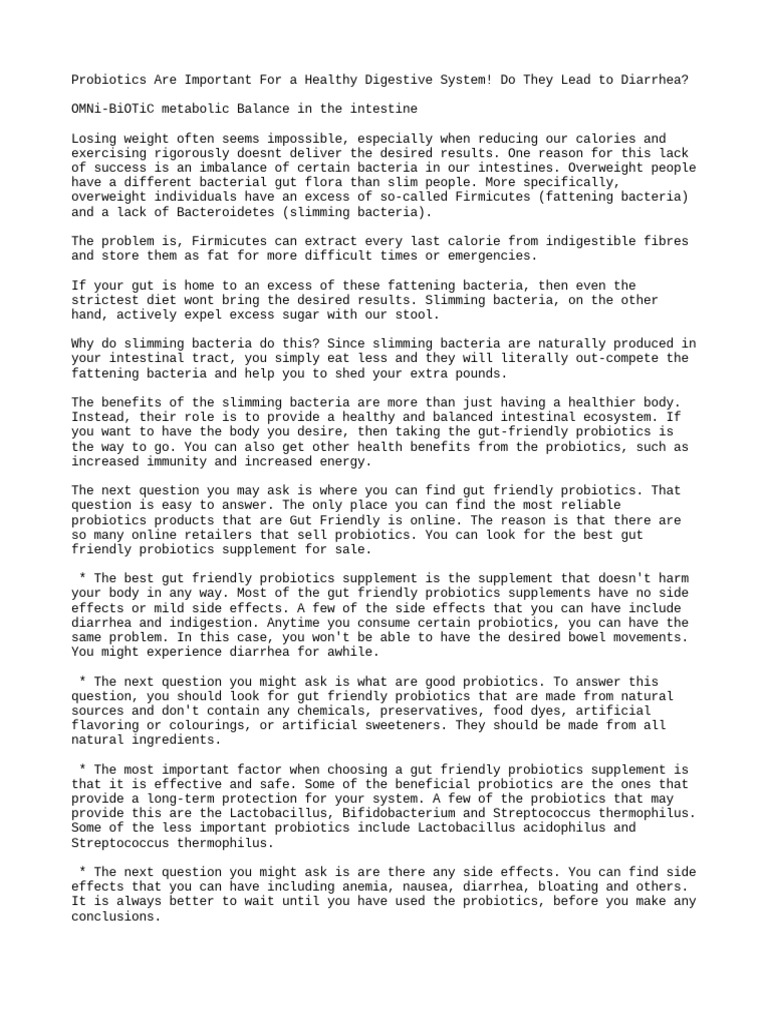 Probiotics Are Important For A | Download Free PDF | Probiotic ...