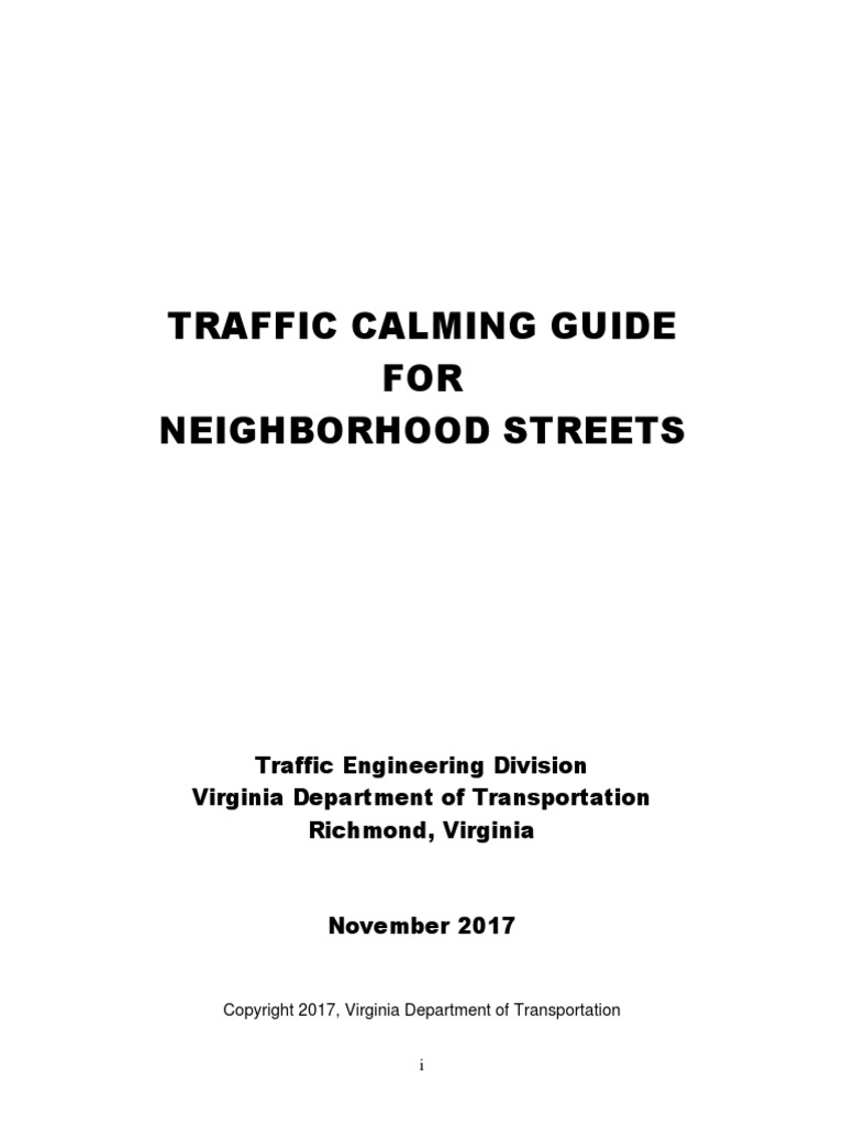 Traffic Calming Guide For Neighborhood Streets | PDF | Pedestrian Crossing | Speed Limit