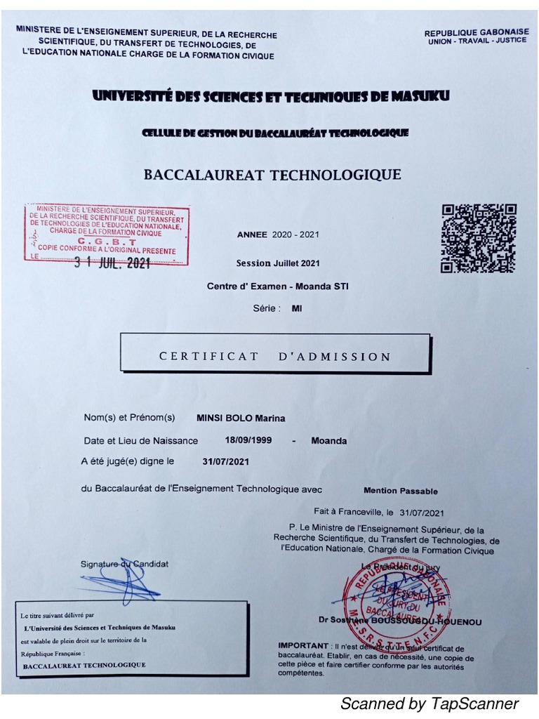 Certificat Du Bac | PDF