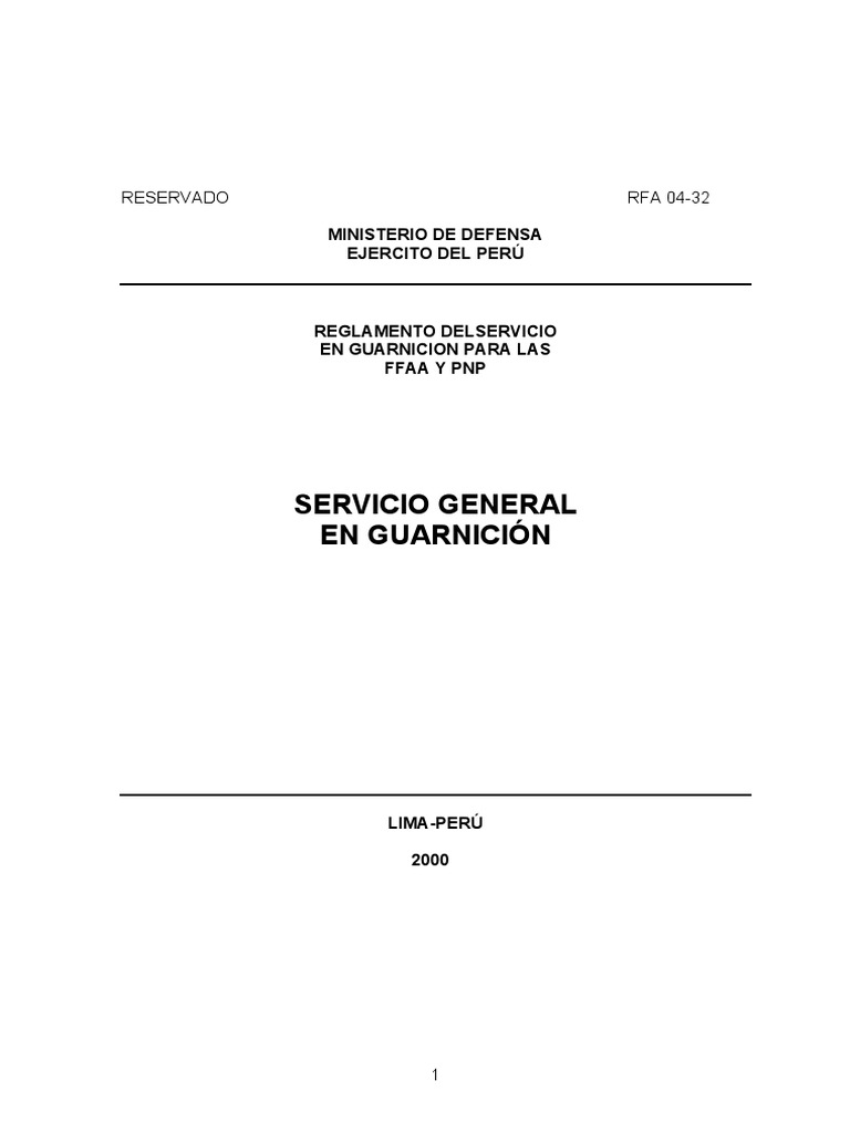 RFA - 04-32 Servicio en Guarnicion | PDF