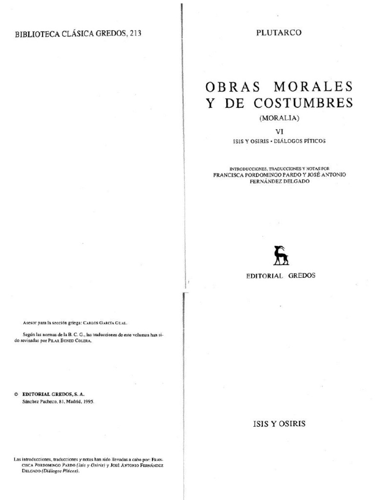 Plutarco de Isis y Osiris | PDF