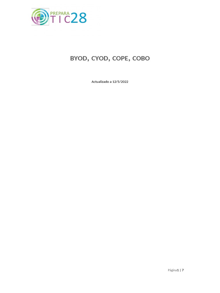 Preparatic28 Byod Cyod Cope Cobo | PDF | Software | Dispositivo móvil
