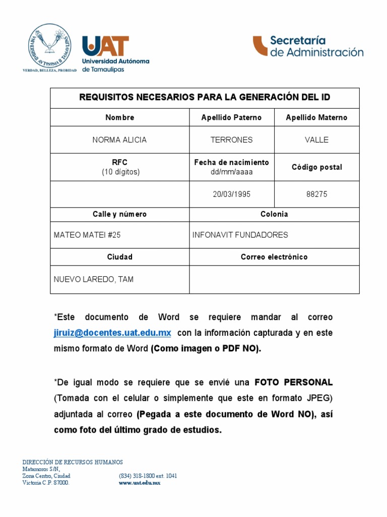 Requisitos para Generar ID UAT | PDF