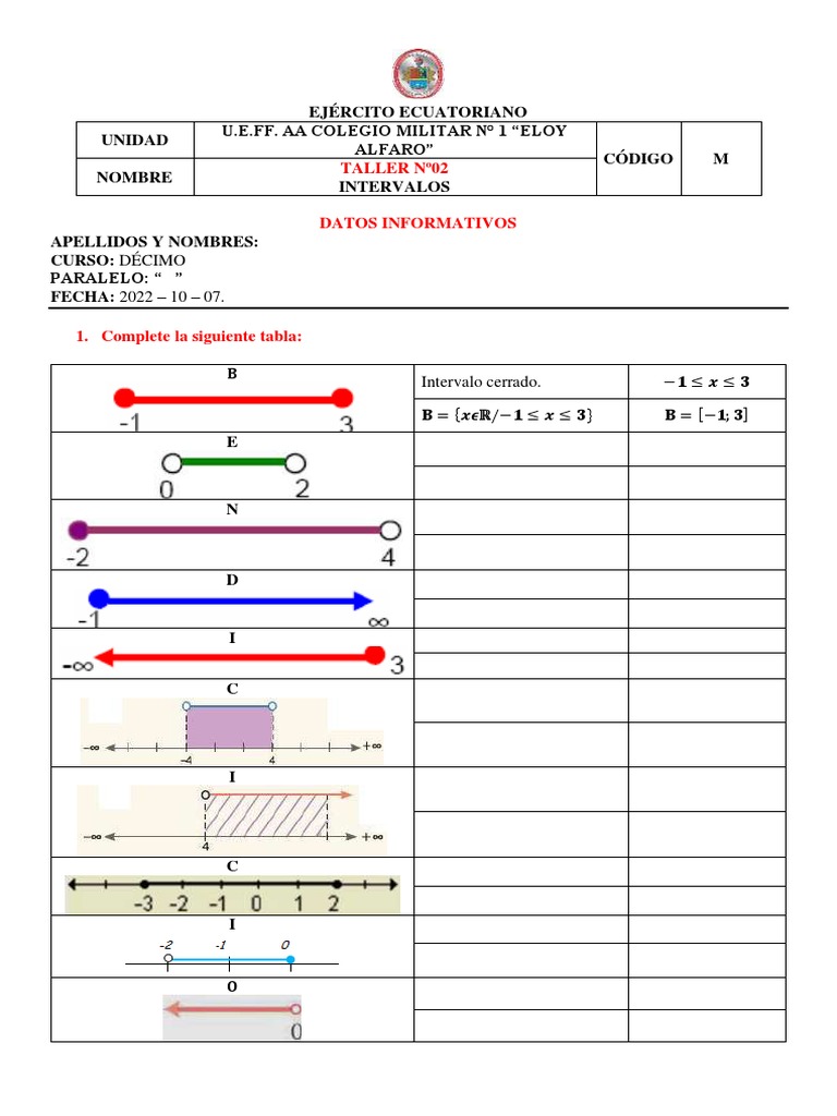 Taller Nº02 Intervalos | PDF
