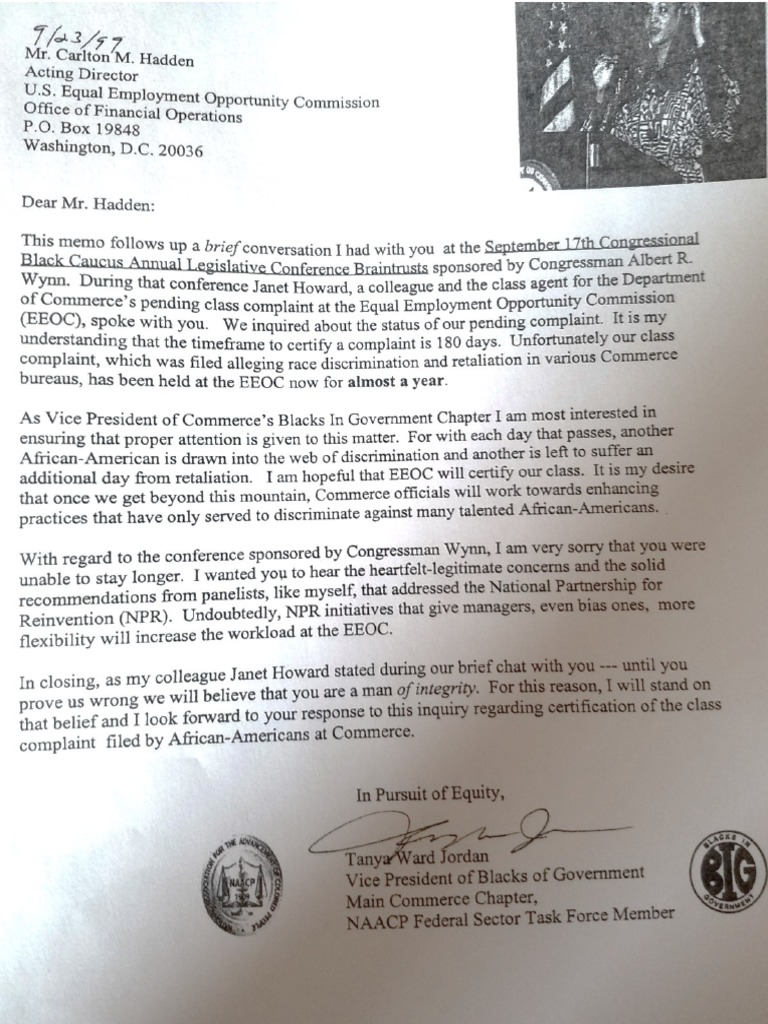 Letter To Carlton Hadden Re: Class Action Certification Delay | PDF