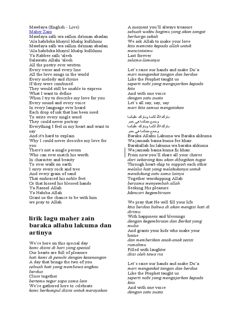 Kumpulan Lagu MAHER ZEIN | PDF | Religious Belief And Doctrine ...