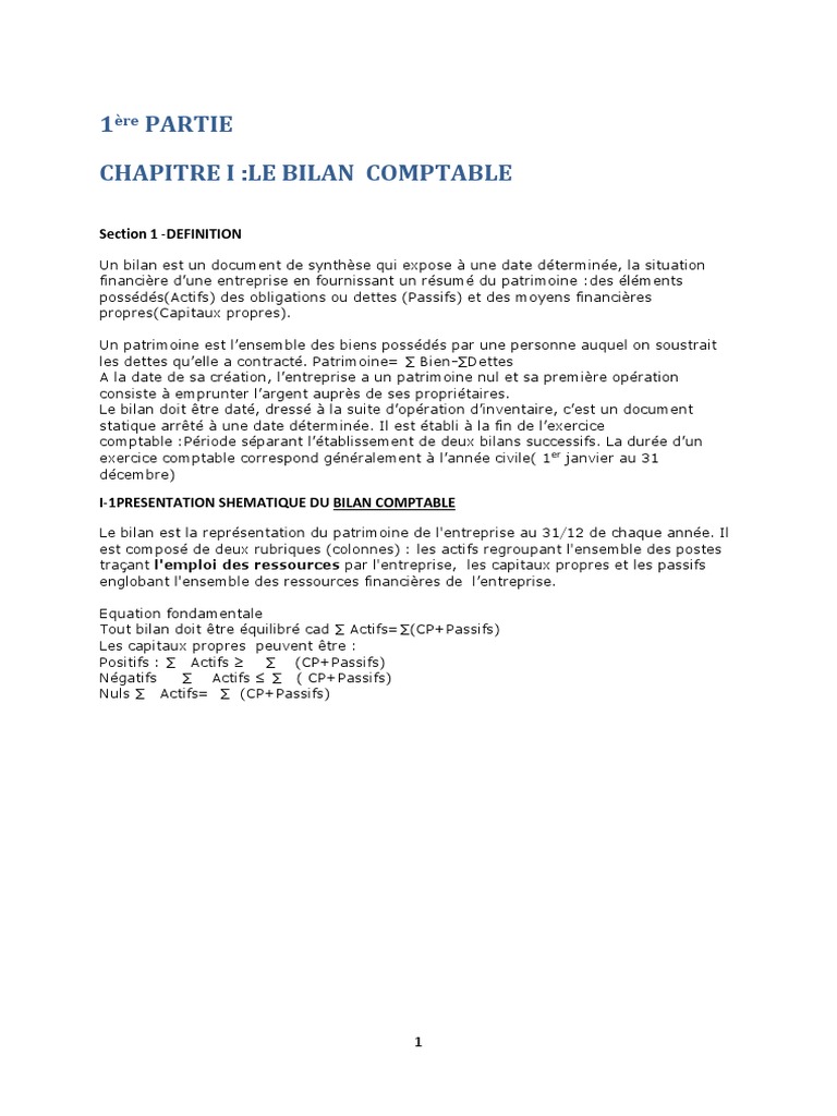 Comprendre le Bilan Comptable | PDF | Comptabilité | Bilan comptable