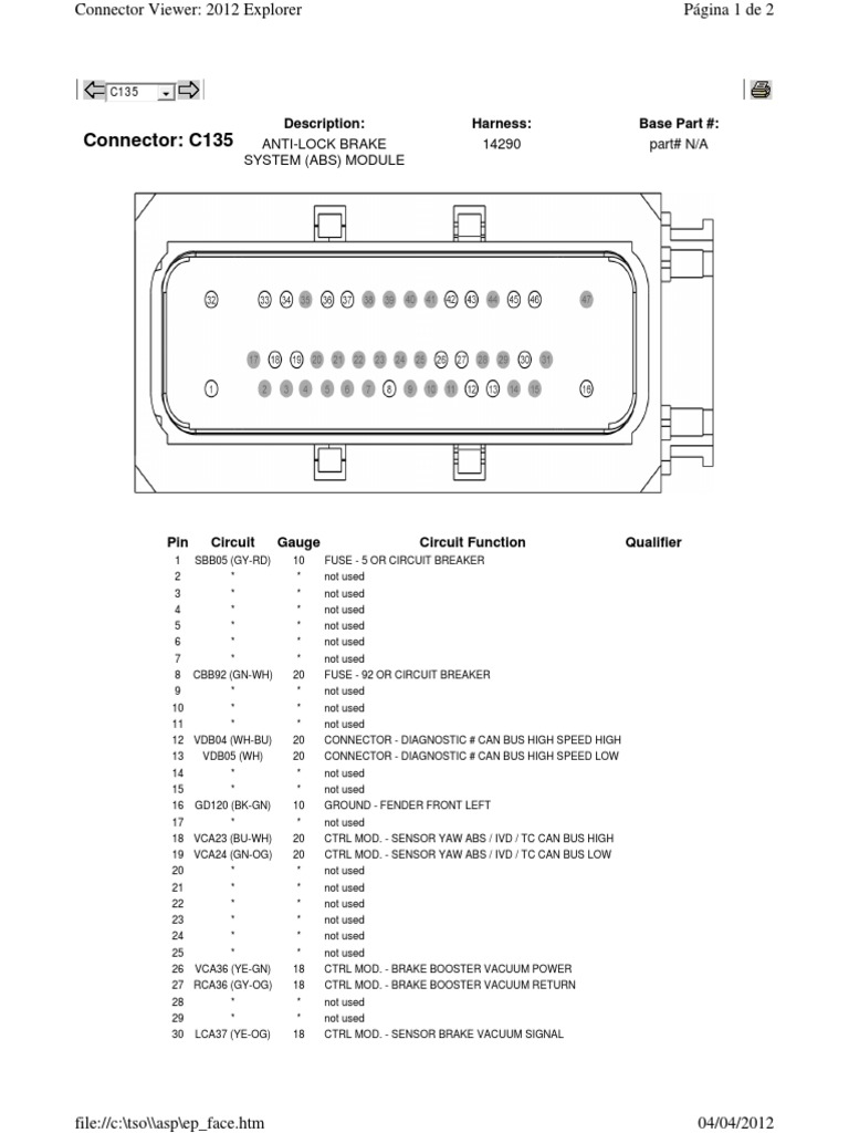 C135 Conector ABS | PDF | Anti Lock Braking System | Vehicles