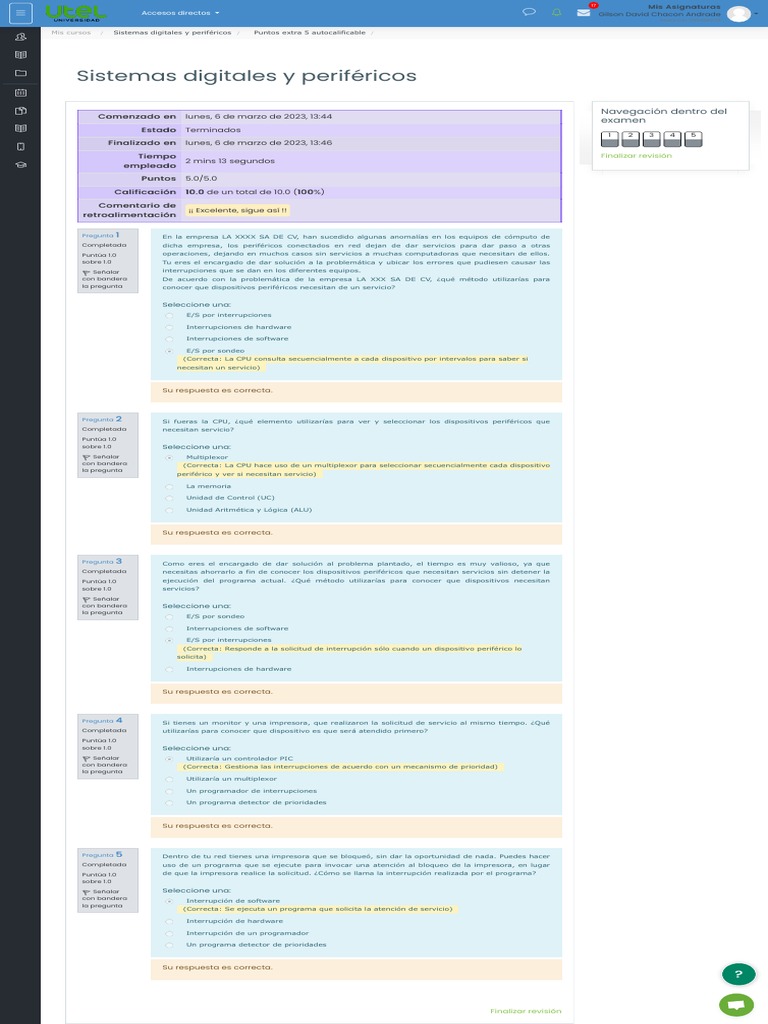 Puntos Extra 5 Autocalificable: Digitales | PDF