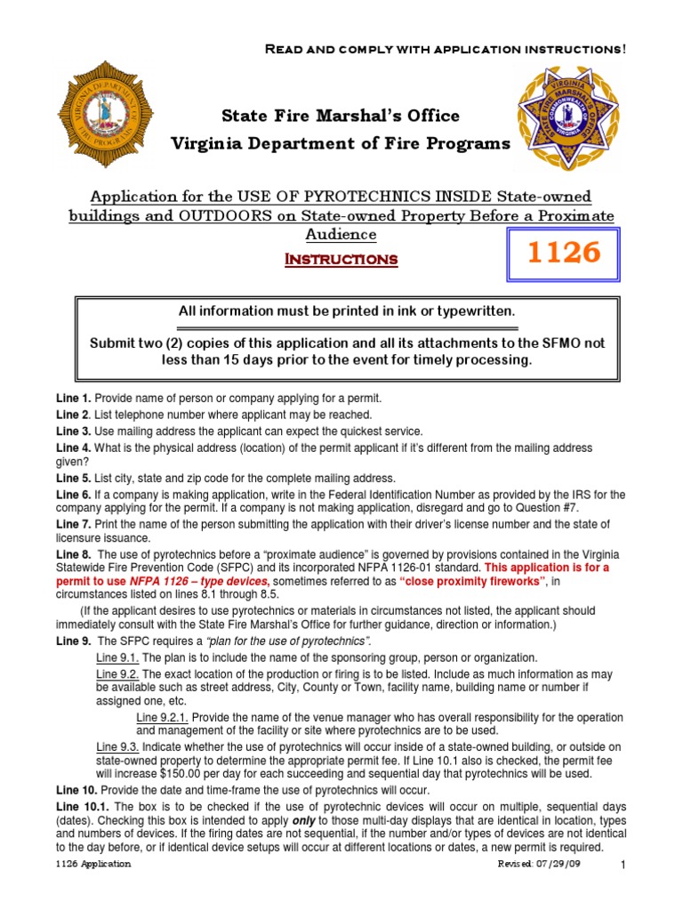 SFPC 2006 edition Application for NFPA 1126 fireworks | PDF | Pyrotechnics