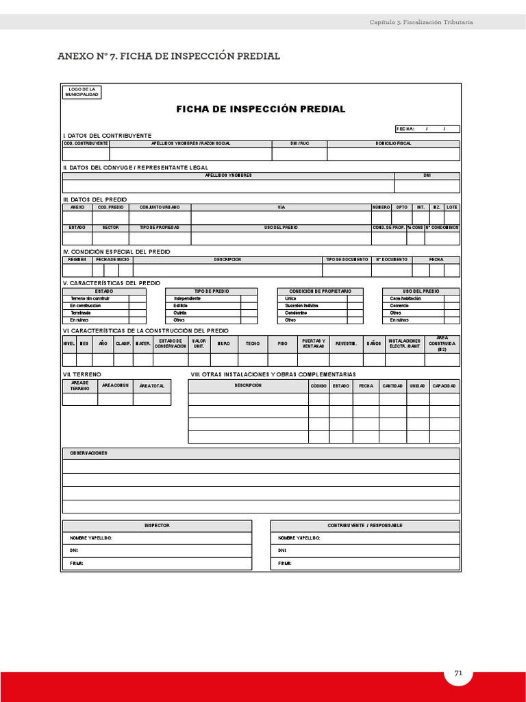 Anexo #07 Ficha de Inspeccion Predial | PDF