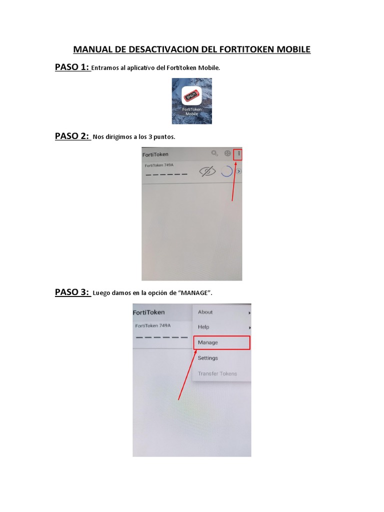 Manual Fortitoken Mobile - Eliminacion Del Token | PDF