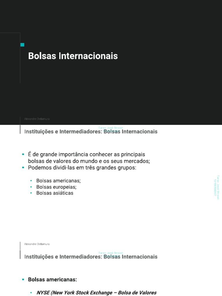 Aula Bolsas Internacionais | PDF